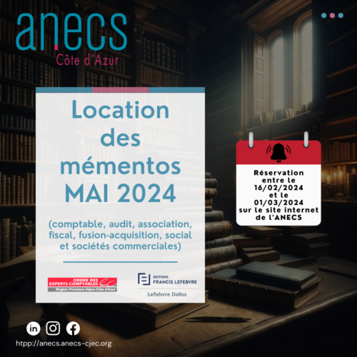 Location des mémentos - Edition Mai 2024 - ANECS