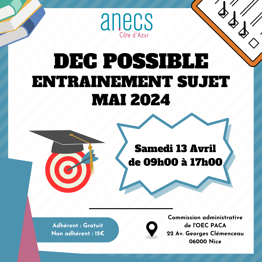 DEC POSSIBLE - ENTRAINEMENT SUJET 13 AVRIL 2024 - ANECS