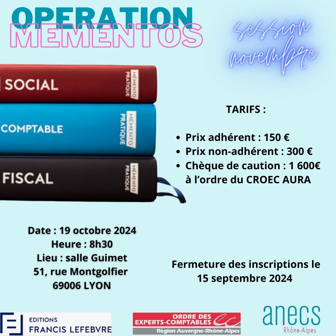 Opération mémentos session novembre 2024 - ANECS