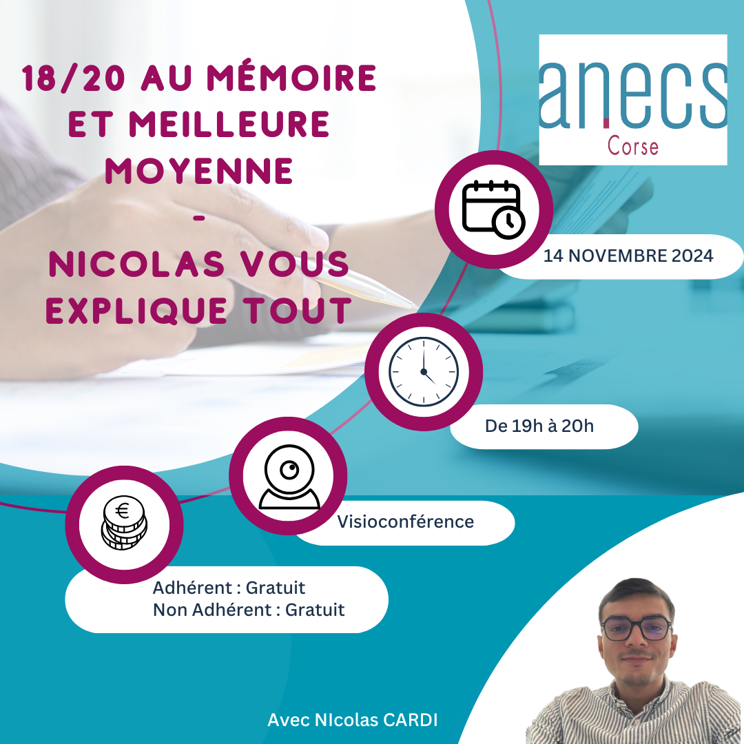18/20 au mémoire et meilleure moyenne - Nicolas vous explique tout - ANECS