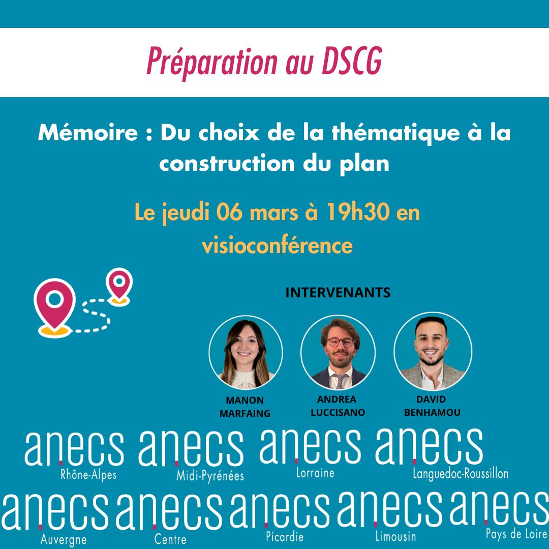 Mémoire DSCG : Du choix de la thématique à la construction du plan - ANECS